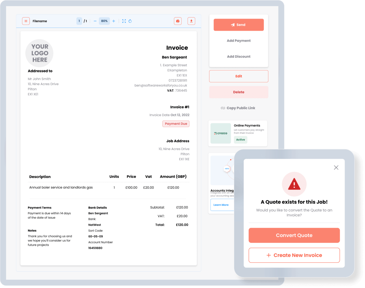 How to Invoice a Heating & Plumbing Job - Gas Engineer Software